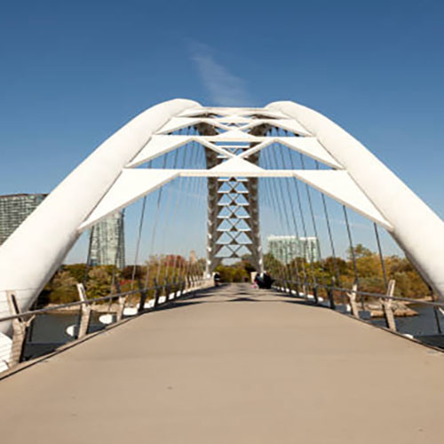 What is the first steel arch bridge in the world