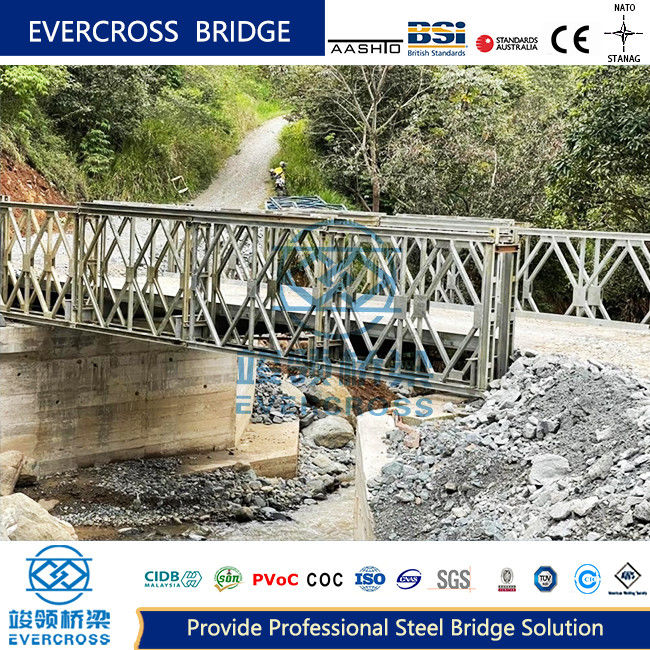 Custom Steel Bailey Bridge Double Truss Single Storey CB200 Type Custom Steel Bailey Bridge Double Truss Single Storey CB200 Type