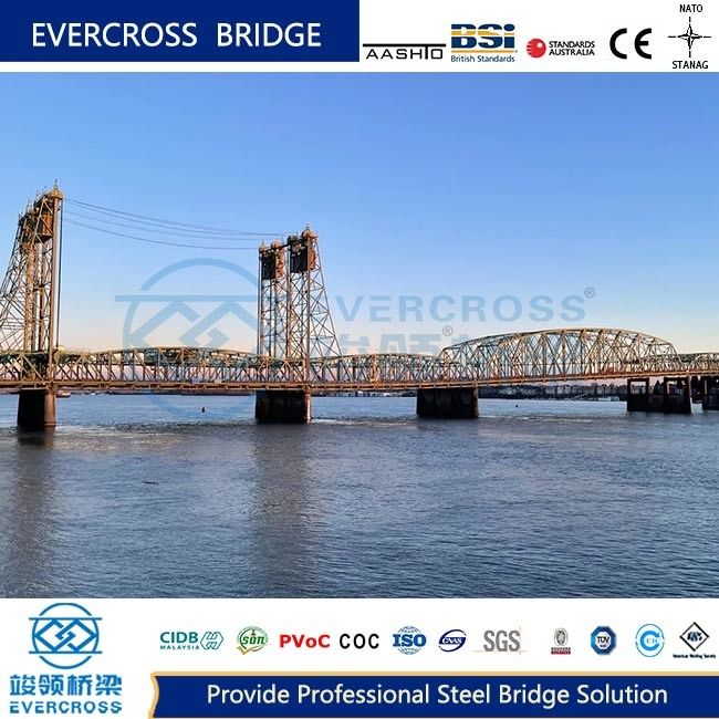 GB Q355B Large Span Steel Truss Bridge For Railway Steel Bridge WIth ...