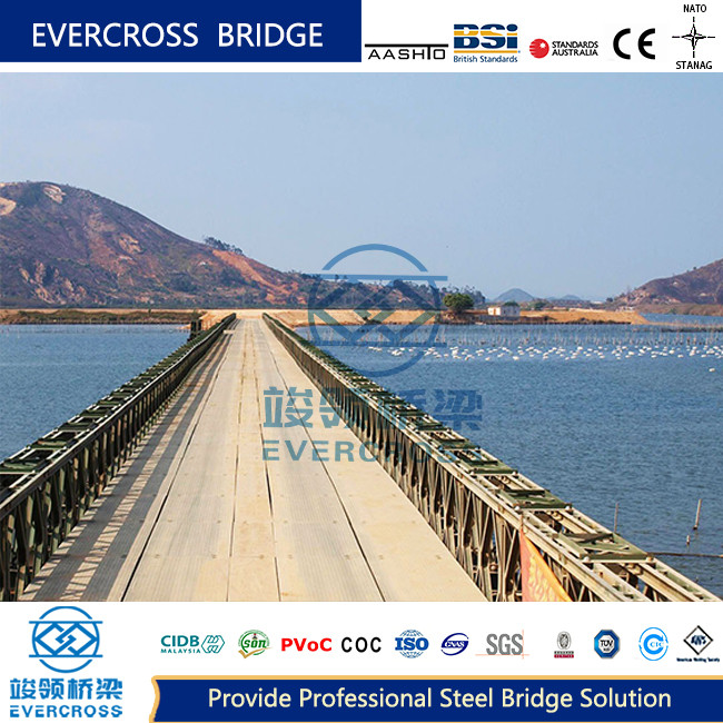 Large Span Steel Bailey Bridge construction Double Row Single Layer ...