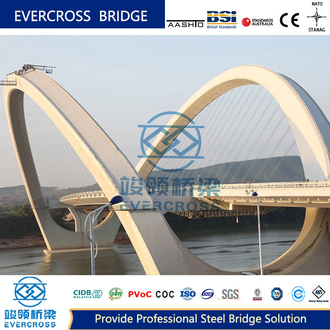 PVOC Certificate Steel Arch Bridge Long Life Prefabricated Steel Bridge ...
