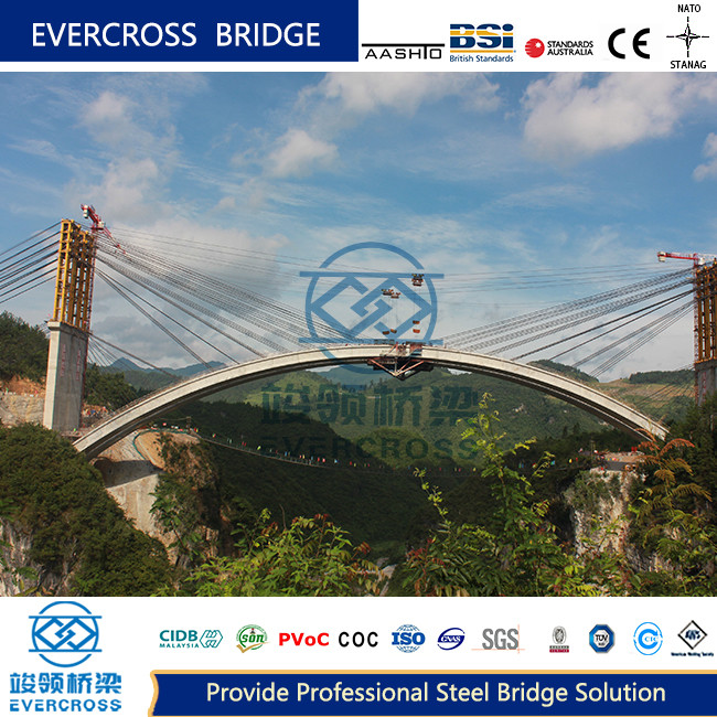 High Strength Steel Arch Bridge Large Span Capacity Steel Truss Arch ...
