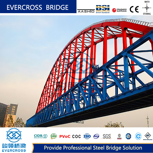 CIDB Certificate Steel Arch Bridge Metal Pedestrian Bridge With Paint ...