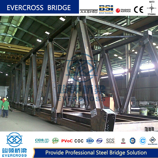 High Stiffness Steel Truss Bridge Main Girder And Easy Maintenance