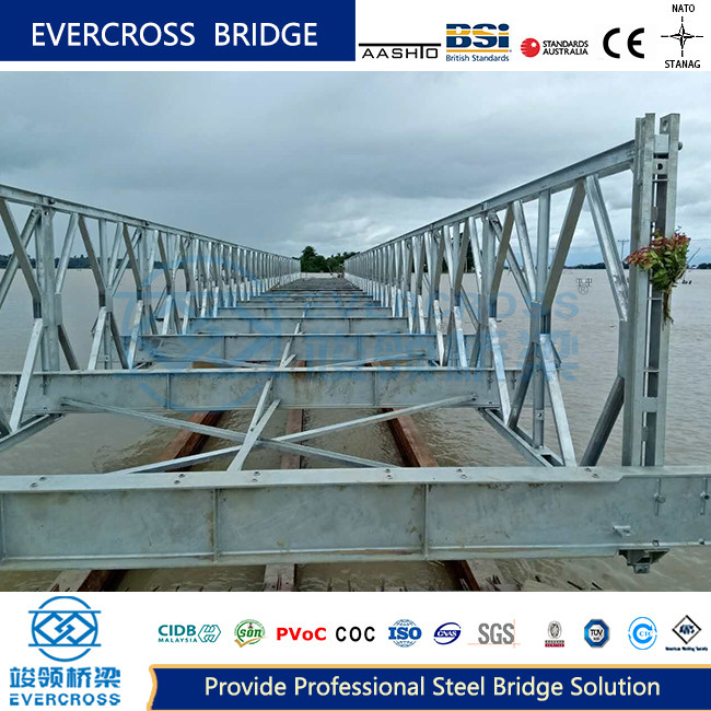 Steel Deck Temporary Bailey Bridge Construction