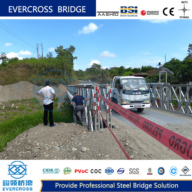 Compact 200 Military Bailey Steel Bridge Structure Double Rows Single ...