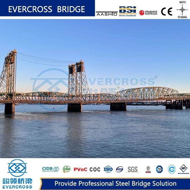 GB Q355B Large Span Steel Truss Bridge For Railway Steel Bridge WIth ...