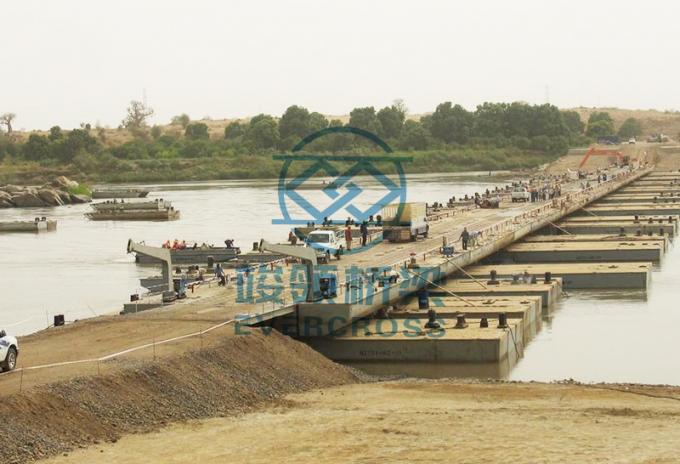 Emergency Floating Pontoon Bridge Anti Corrosion Coatings Steel Walking ...