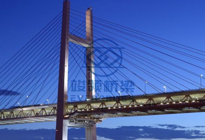 Permanent Cable Stayed Suspension Bridge Custom Steel Truss Bridge